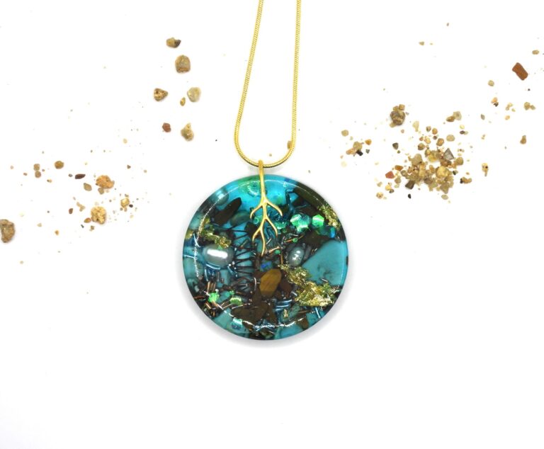 Pendentif orgonite rond Océan | Les Orgonites